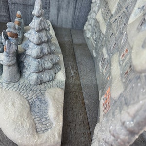 Vintage Ceramic Mold Village Scene Lighted Blue Sparkly 16” - Etsy