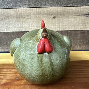 Fat Ceramic Chicken Figurine Display 8” Round - Etsy