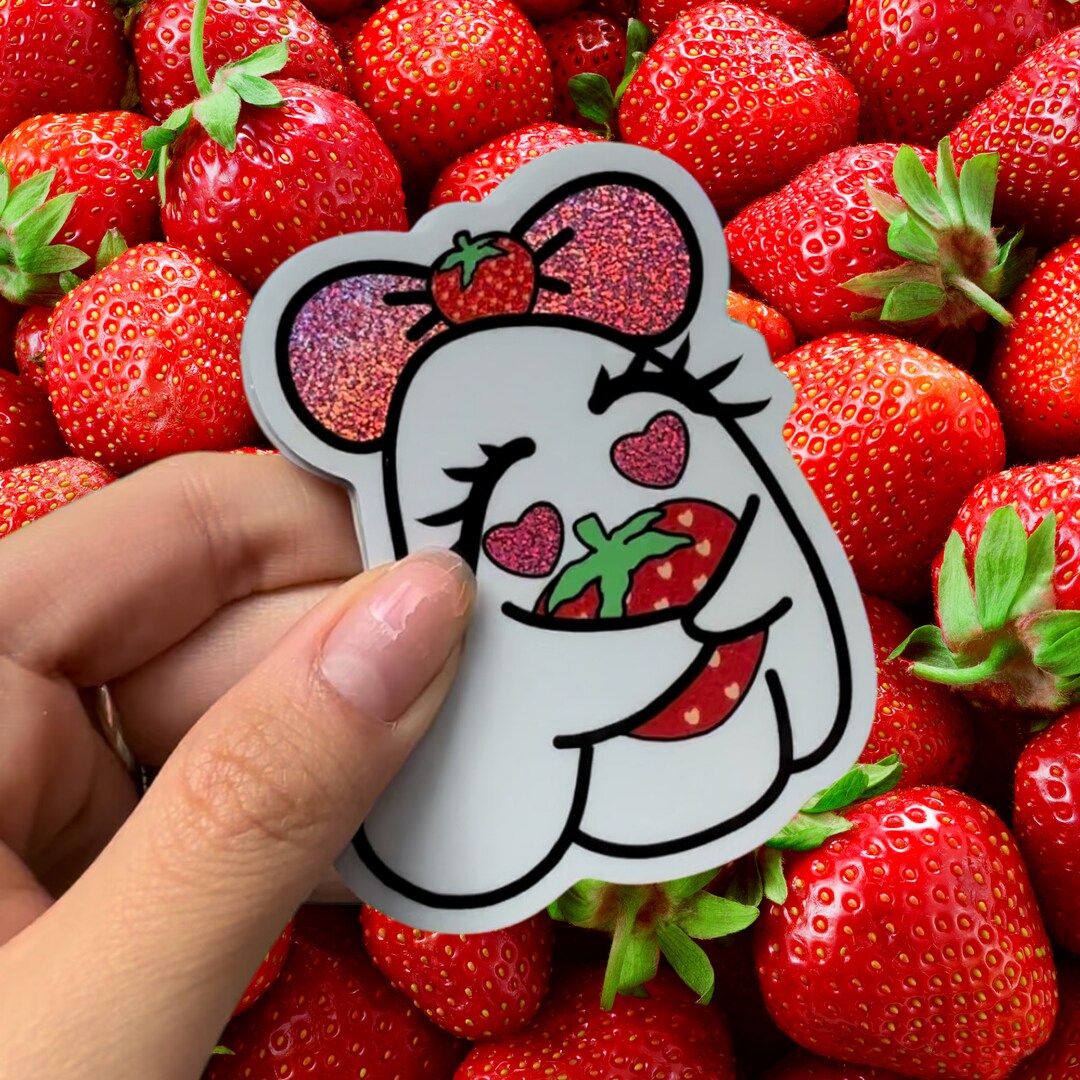 Strawberry Ghost Sticker, Cute Ghost Sticker, Laptop Stickers, Stickers ...