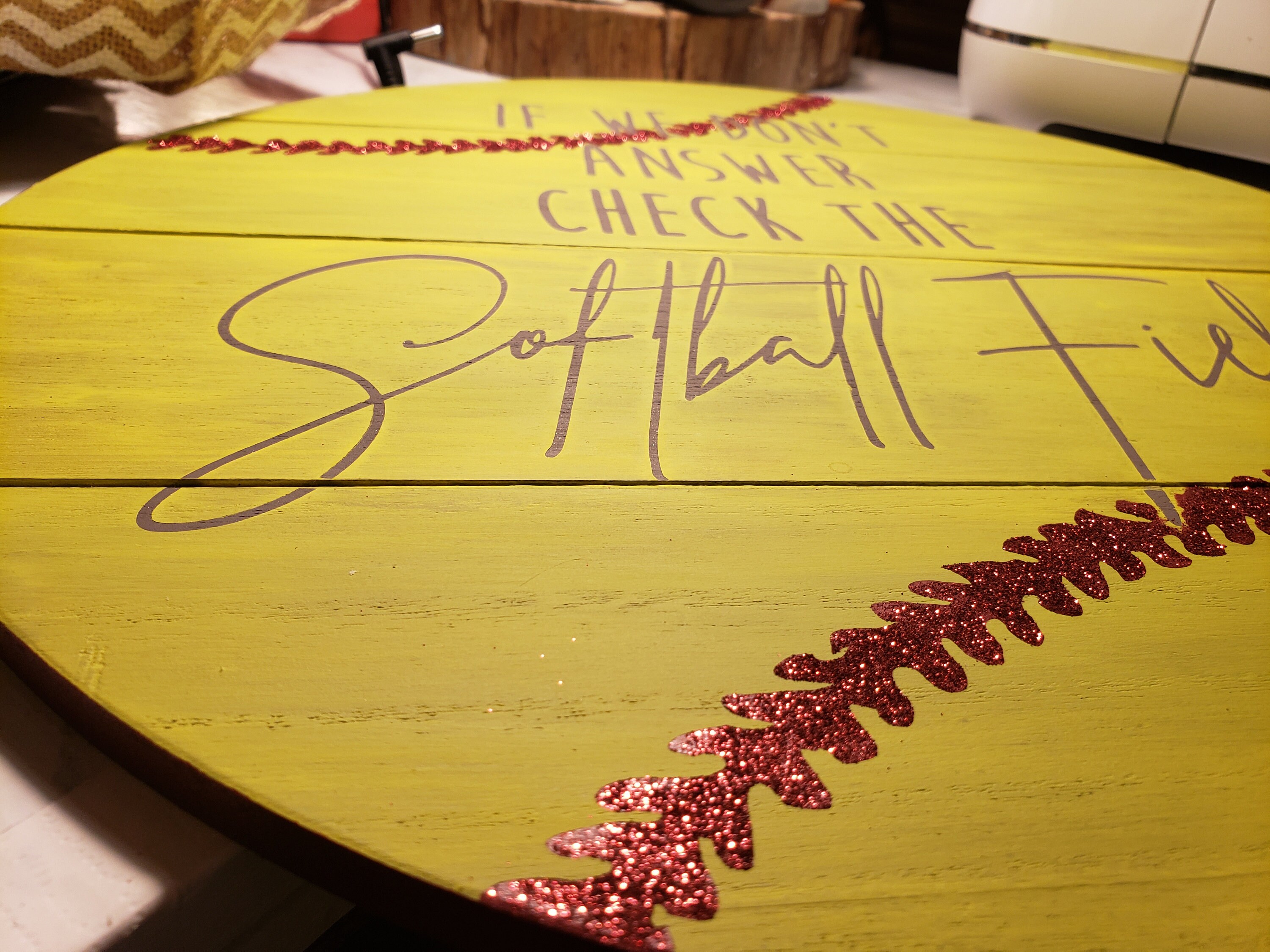 Check Softball Fields Wooden Sign - Etsy