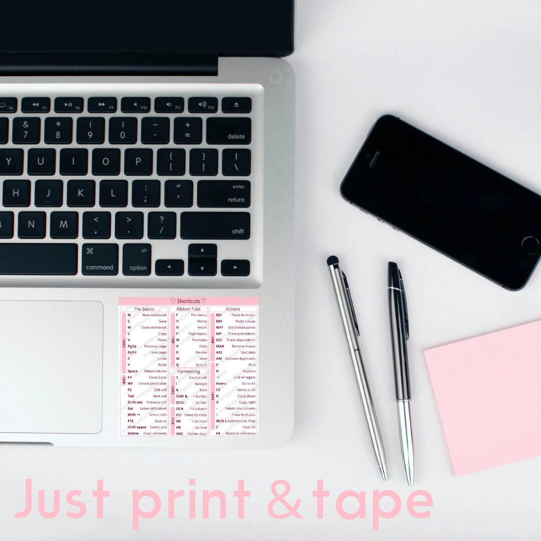 Printable PC Keyboard Shortcut Stickers Colorful Design for - Etsy