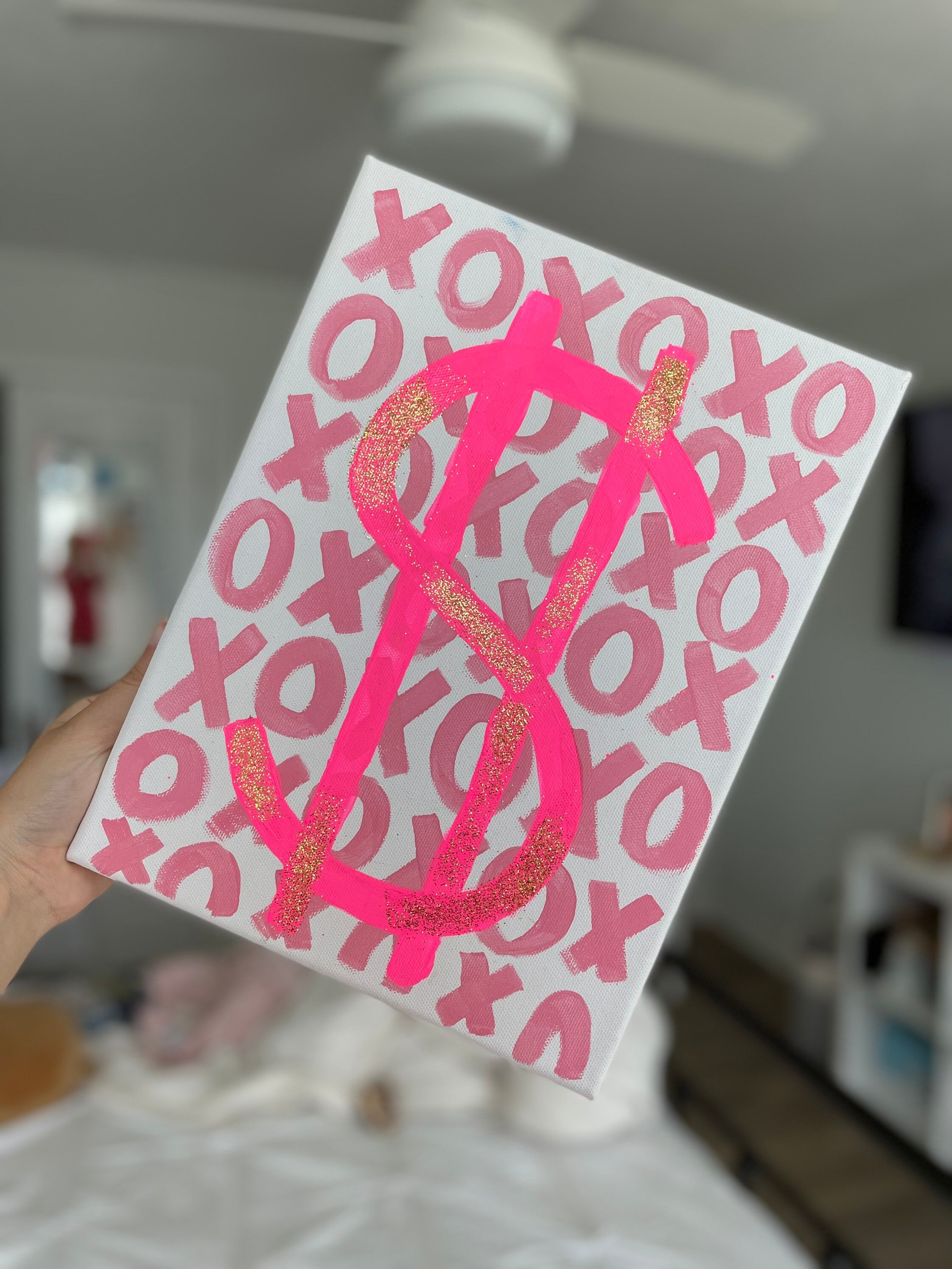 PREPPY XO PAINTING Glitter dollar sign | Etsy