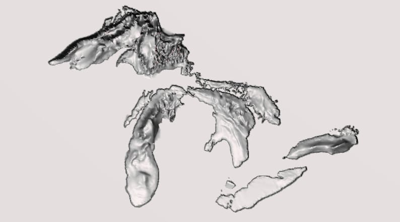 Great Lakes Bathymetry STL File - Etsy