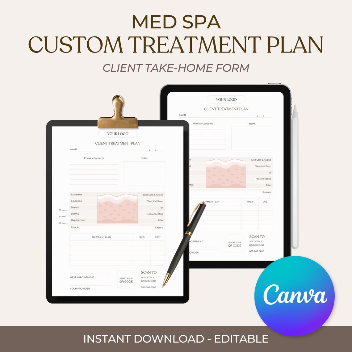 Custom Treatment Plant - Client Take-home Form - Med Spa - Aesthetics ...