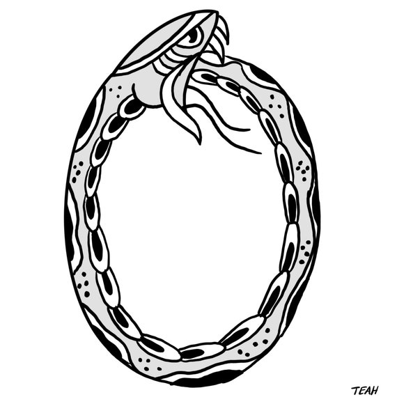 Ouroboros Celtic Tree Of Life Sketch Coloring Page