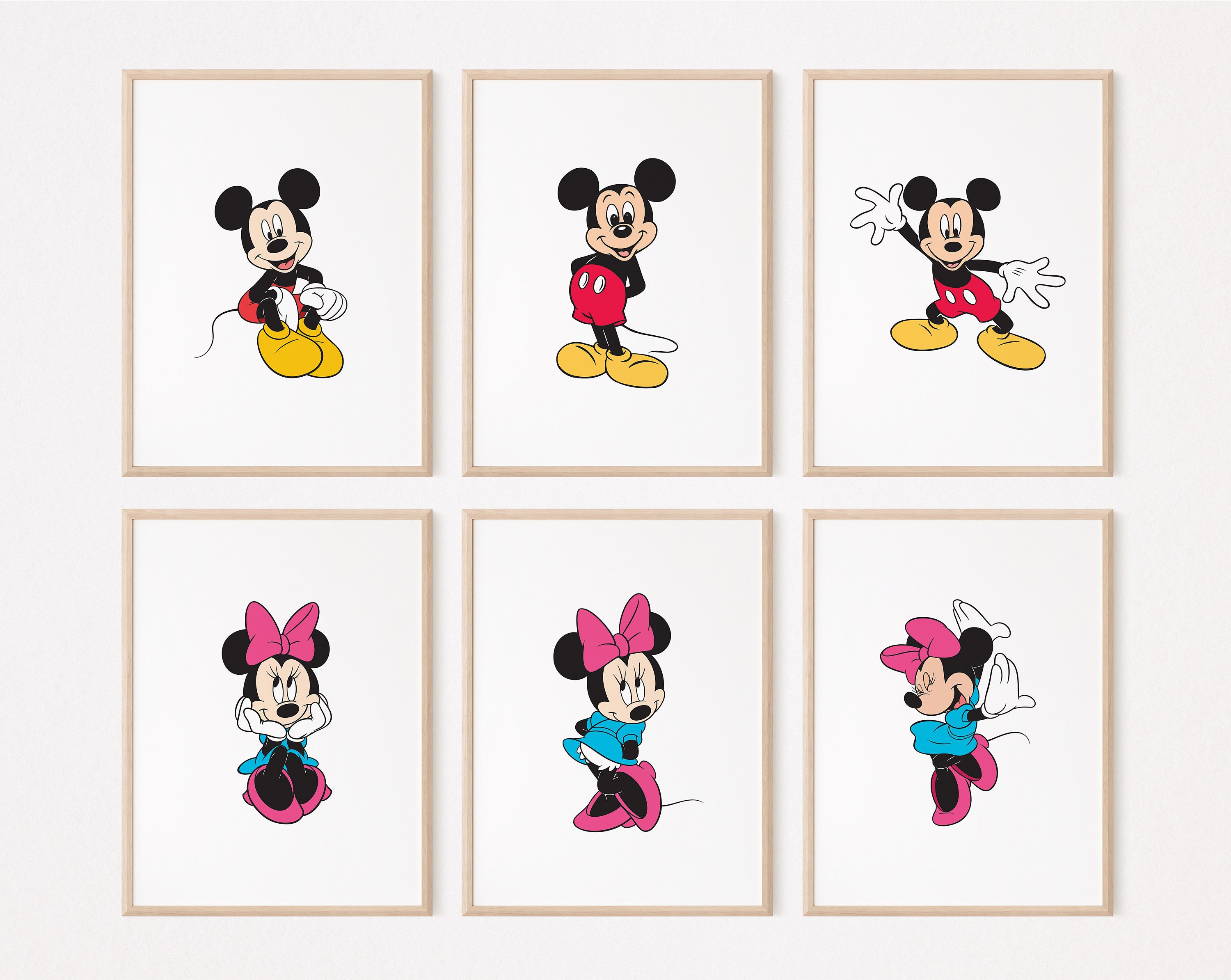 12 Mickey Minnie Mouse Posters/gallery Wall Set/print/wall Art ...