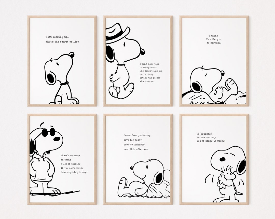 12 Peanuts/snoopy/charlie Brown Character Poster/nursery Kindergarten ...