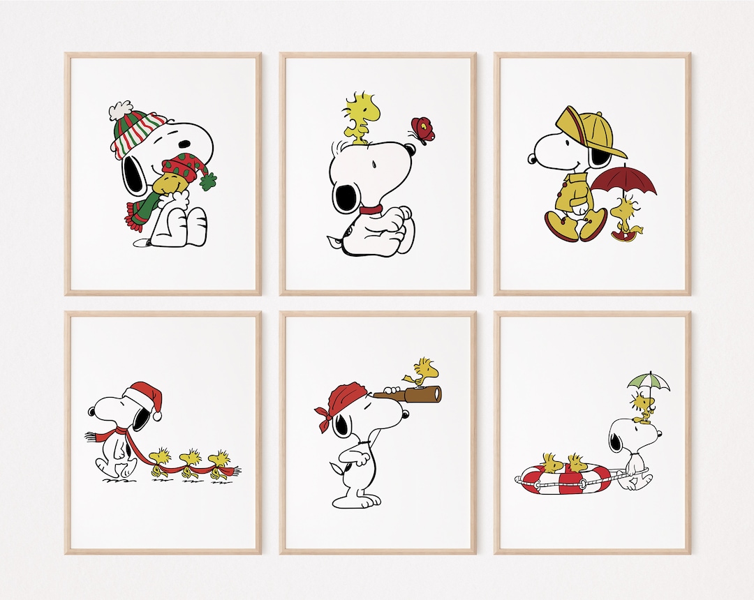12 Snoopy Woodstock Gallery Wall Art Set/wall Decor/classroom ...