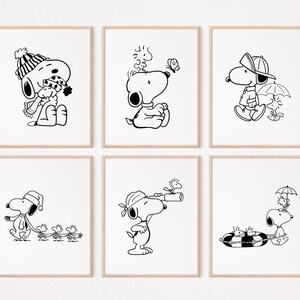 12 Snoopy Woodstock Gallery Wall Art Set/wall Decor/classroom ...