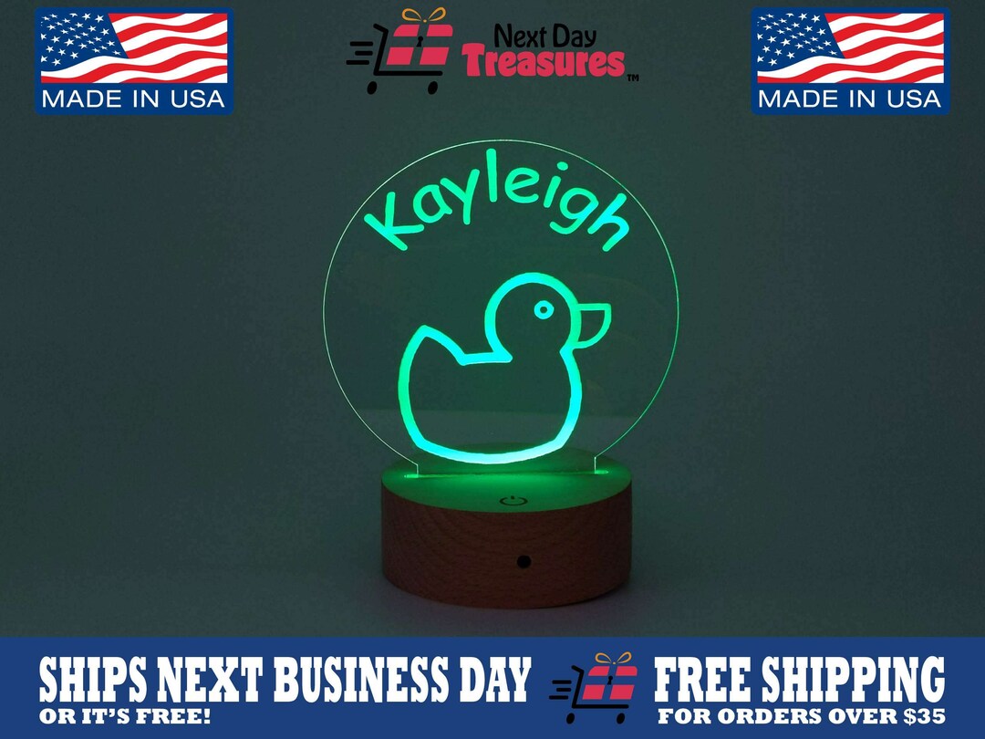 Personalized Duck Night Light Animals 16 Color Remote Controlled Led ...