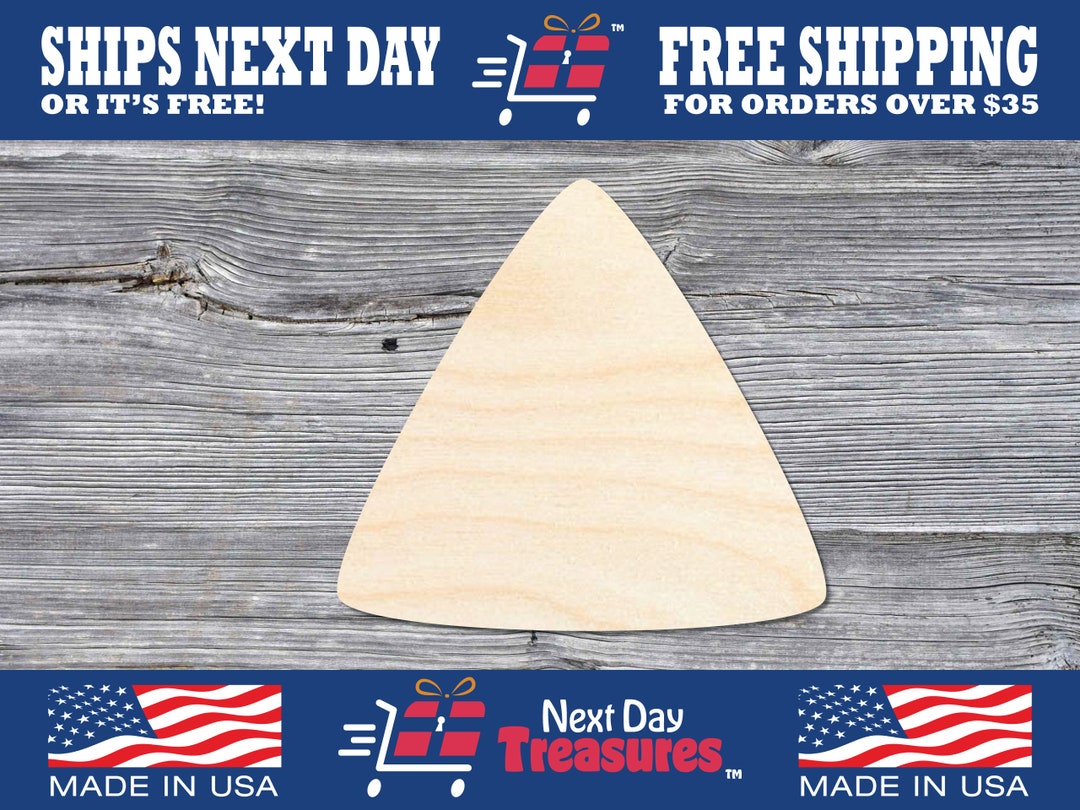 Bulging Triangle Unfinished Wooden Shape General DIY Wood Craft Cutout ...