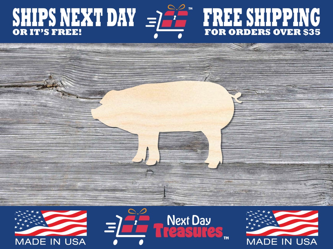 Pig Sow Unfinished Wooden Shape Animals & Wildlife DIY Wood Craft ...