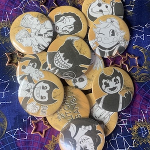 Bendy and the Ink Machine Buttons - Etsy