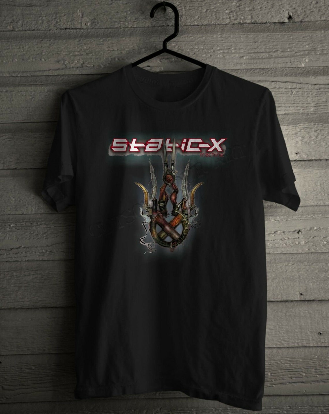 STATIC X Machine Logo Custom Punk Rock Alternative Band Men's Unisex T ...
