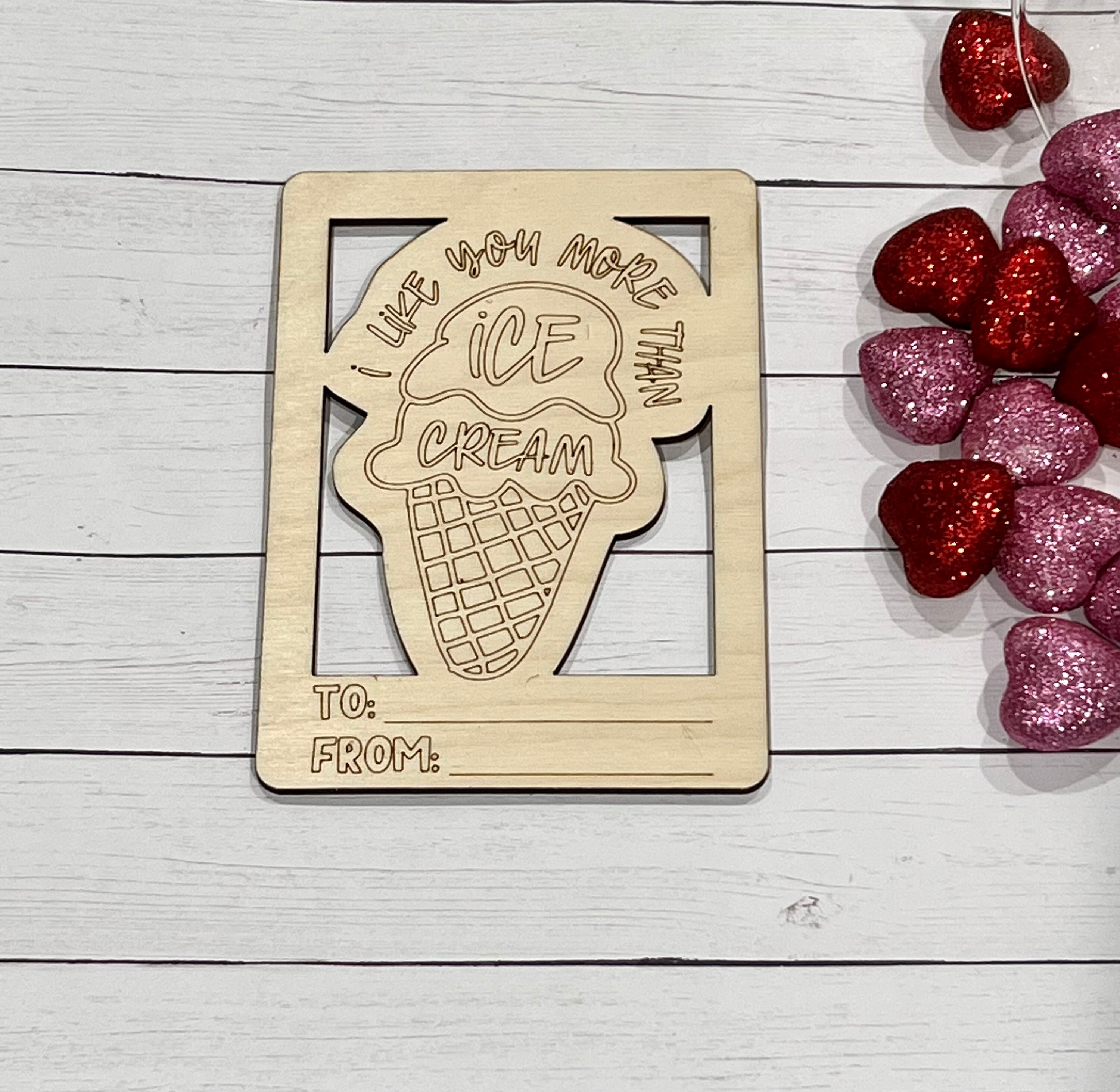 Wooden Valentines Cards, Laser Engraved Valentines Card, Color Your Own ...