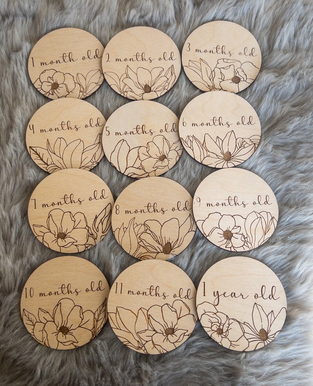 Baby Milestone Rounds, Milestone Rounds, Magnolia Milestone Rounds - Etsy