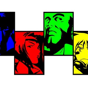 Cowboy Bebop Retro Blocks Layered Vector Cut File Scrapbooking Clip Art ...