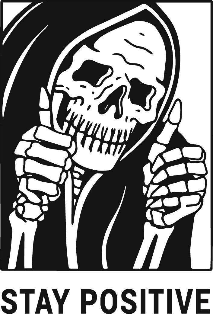 Stay positive skeleton thumbs up thumbs up skeleton stay | Etsy