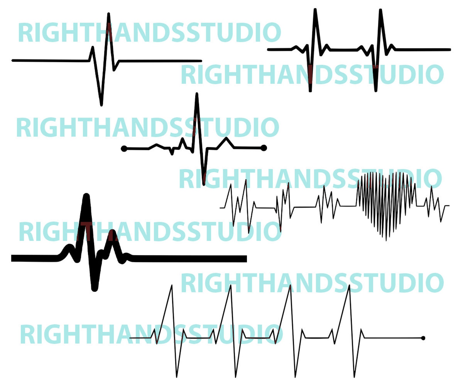6 Files Pulse SVG/PNG .pulse Designs Cricut Silhouette | Etsy