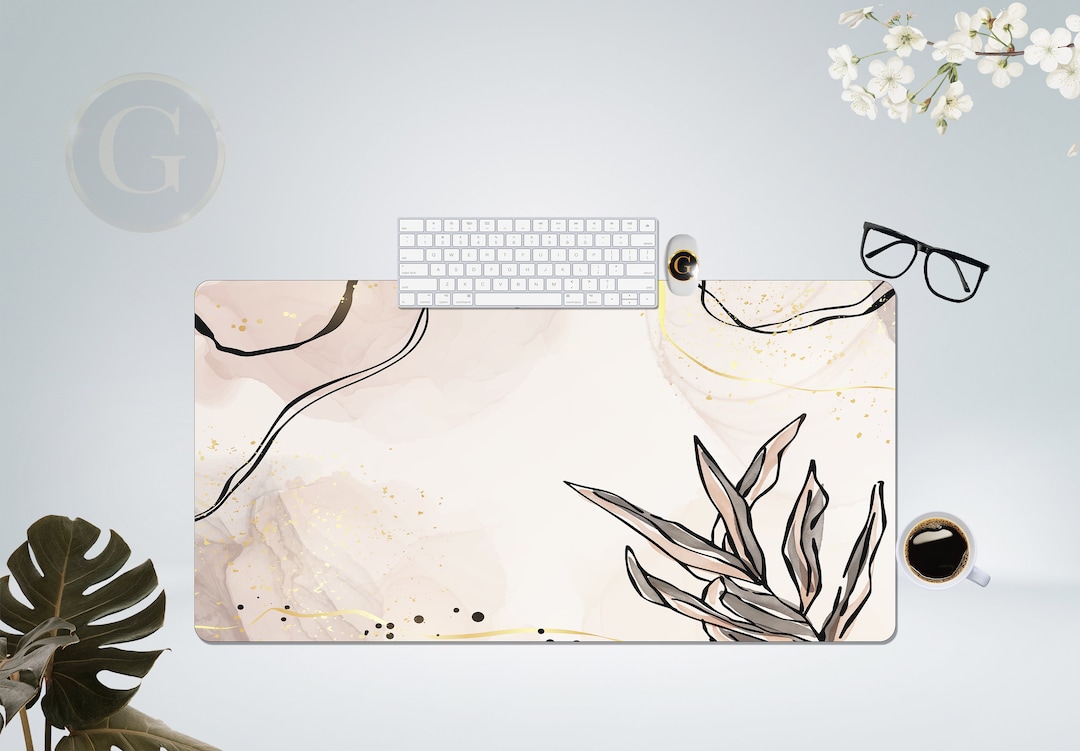Boho Floral Desk Mat, Extra Large Desk Mat With Multiple Size Options ...