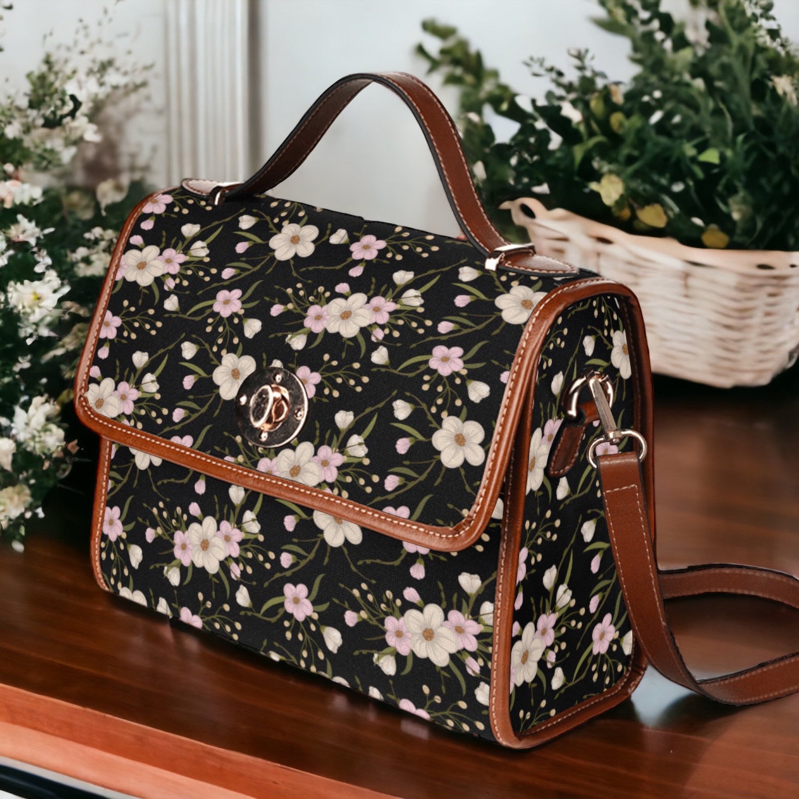 Sakura Blossom Boho Cottagecore Bag, Cute Women Crossed Body Purse ...