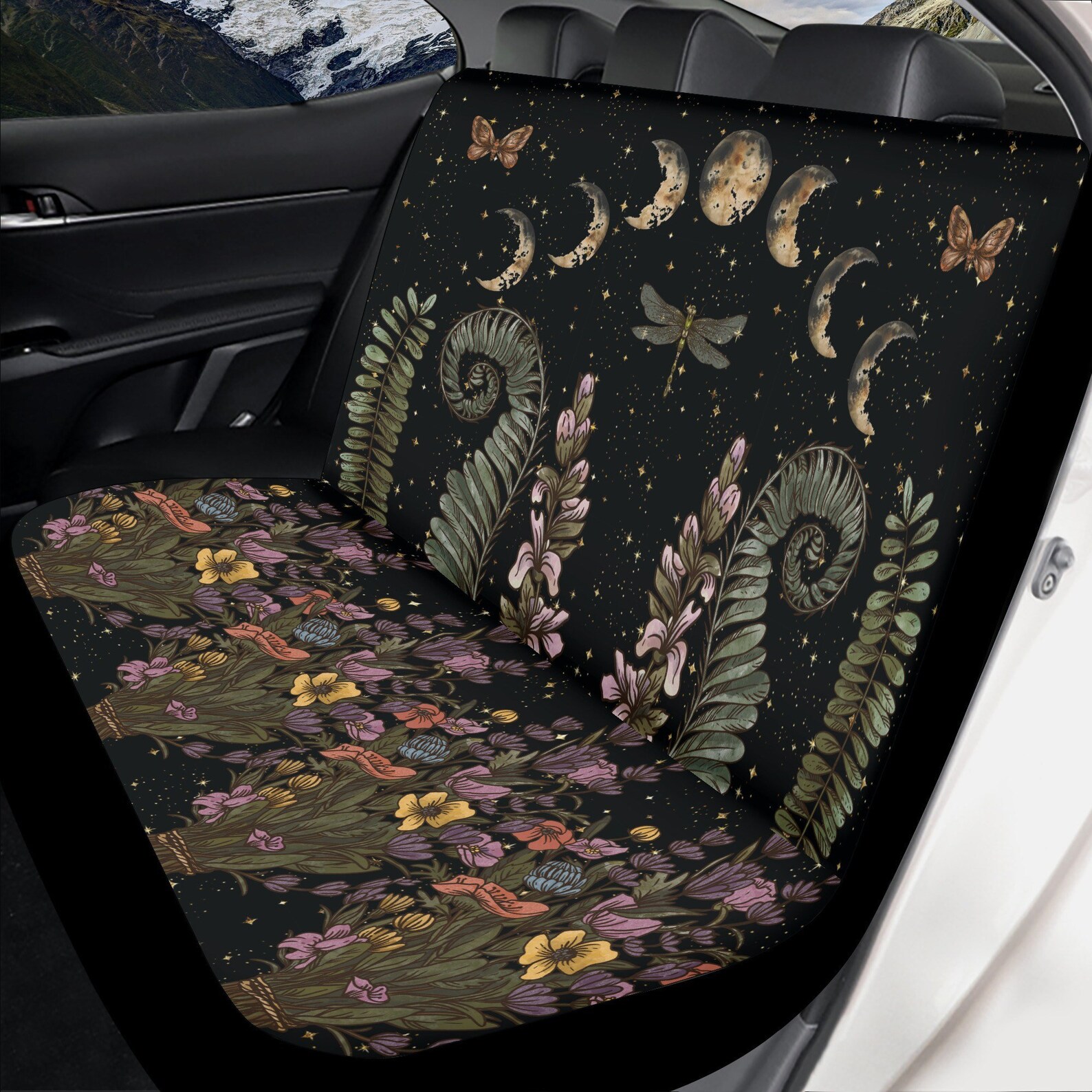 Witchy Moon Fern Boho Car Seat Cover for Women Cottagecore - Etsy