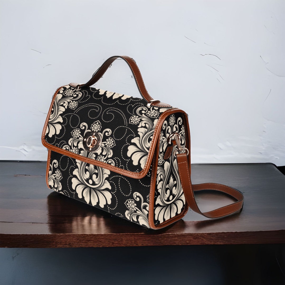 Cottagecore Floral Witch Canvas Satchel Bag, Victorian Crossed Body ...