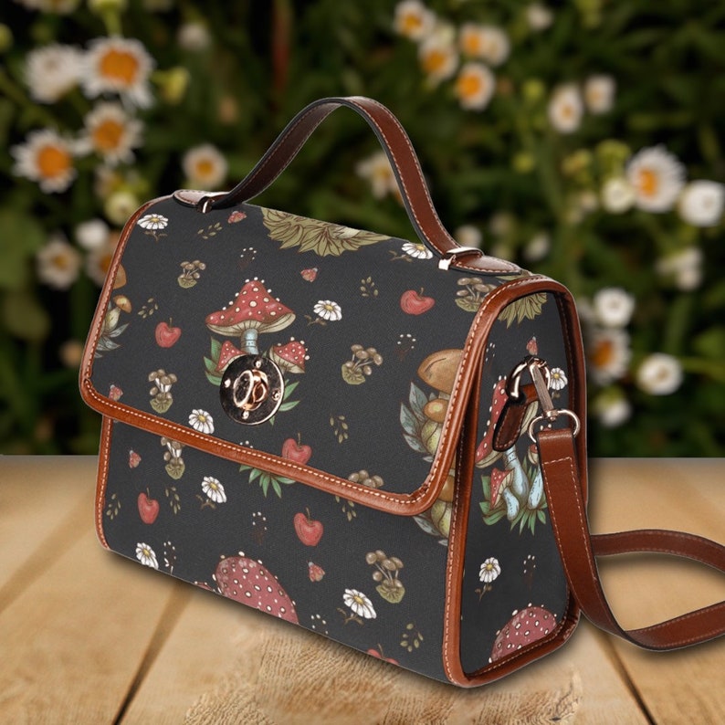 Cottagecore Witch Canvas Satchel Bag Cute Women Mushroom - Etsy