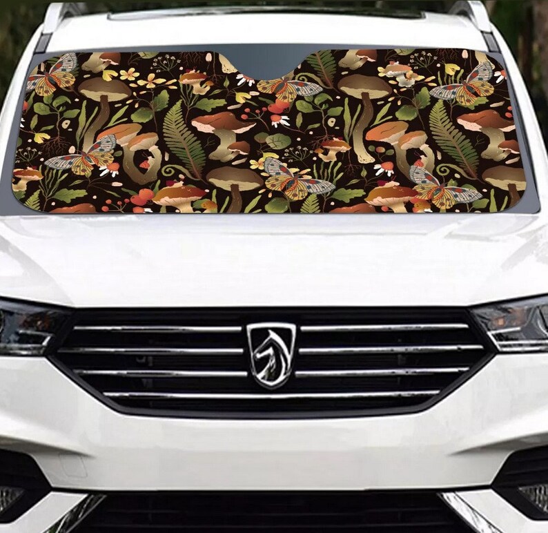 Green Mushroom Forest and Moths Car Sunshade for Windshield - Etsy