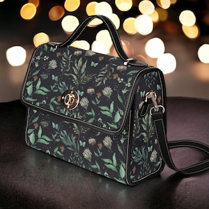Mystical Witch Mini Messenger Bag, Mushroom Forest Dark Academia Black ...