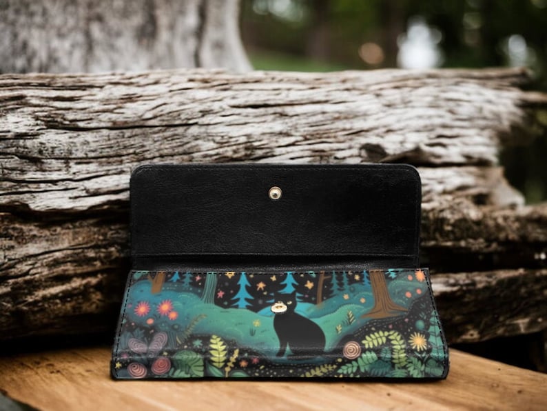 Black Cat Fern Forest Satchel Bag, Boho Cottagecore Mushroom Forest ...