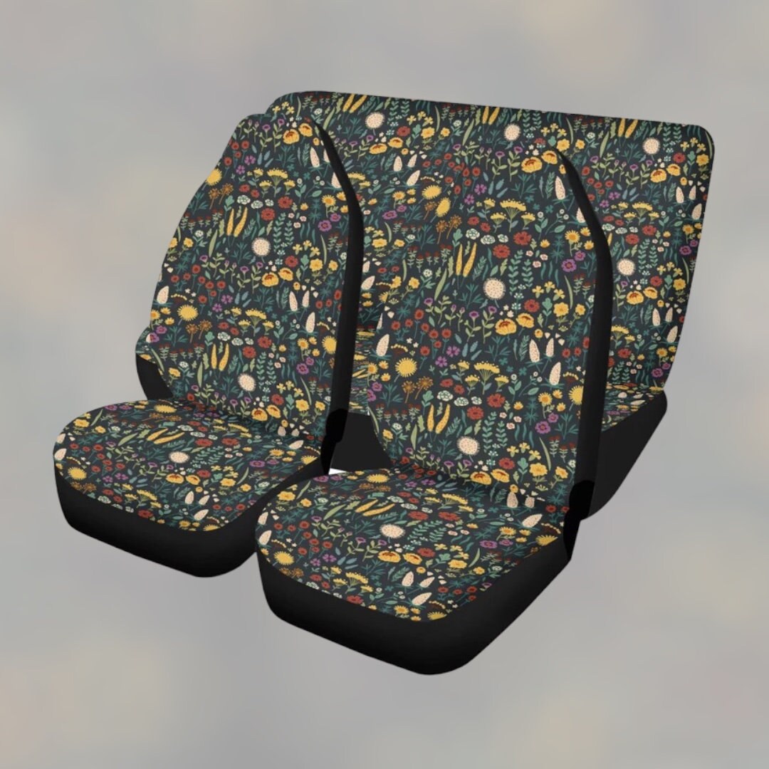 Cottagecore Wildflower Seat Cover, Botanical Herb Plant Car Decor ...