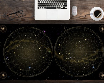 Zodiac Desk Mat Celestial Desk Pad Astrology Large Gaming - Etsy