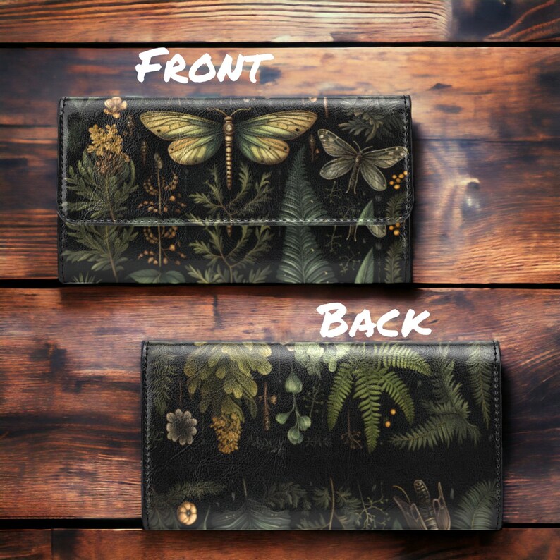 Butterfly Botanical Ferns Canvas Satchel Bag, Cottagecore Forest Women ...