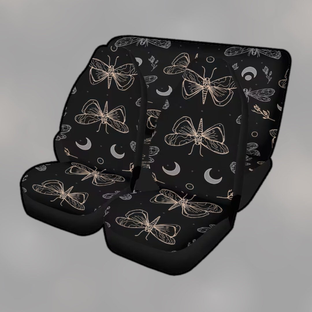 Boho Moon Moth Car Seat Covers, Dark Cottagecore Magic Forest Cute Car ...
