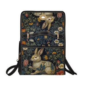 Boho Cute Rabbit Canvas Satchel Bag, Forest Nature Bunny Crossbody ...