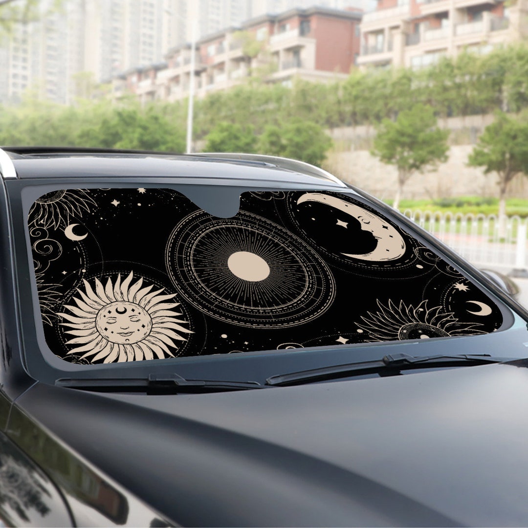 Mystical Sun Astrology Car Sunshade for Windshield, Cottagecore Witchy ...