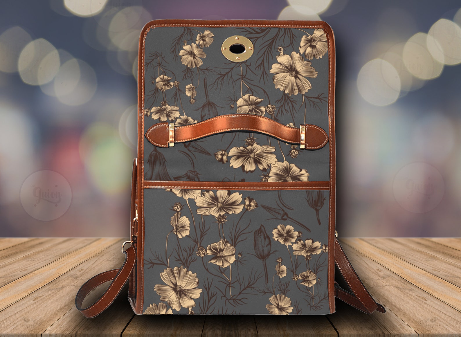 Boho Witch Floral Canvas Satchel Bag, Cute Women Cottagecore Crossbody ...