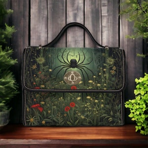 Spider Witchy Satchel Bag, Witchy Spider Hand Bag, Cottage Core Crossed ...