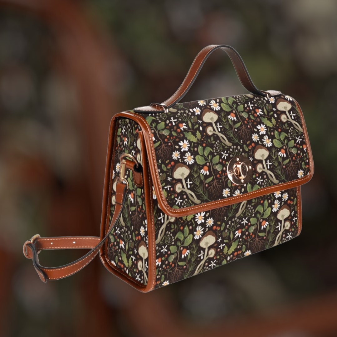 Cottagecore Mushroom Forest Canvas Satchel Bag Women Mushroom - Etsy