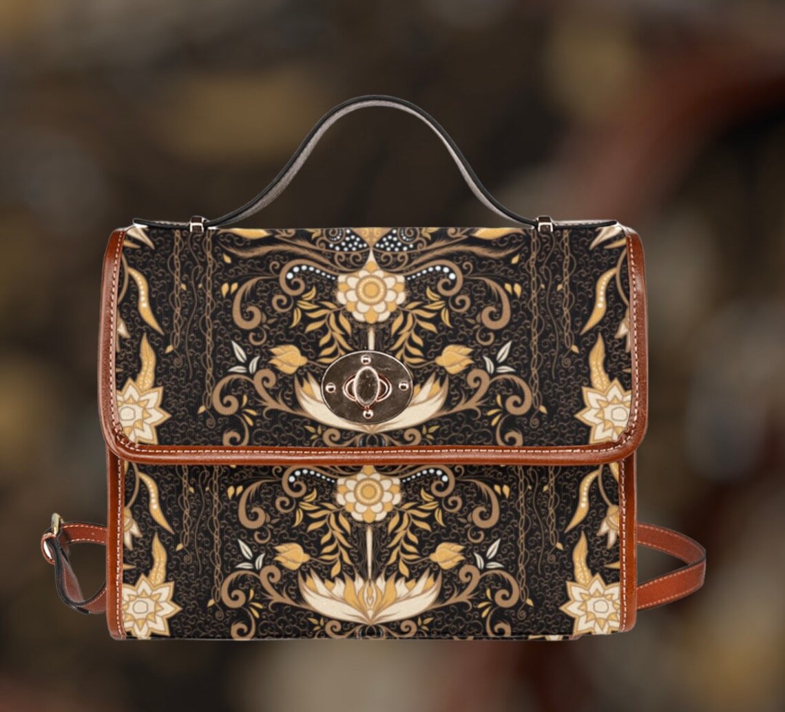 Cottagecore Floral Boho Canvas Satchel Bag Vintage Women - Etsy