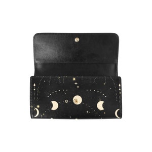Moon Phases Celestial Shoulder Bag, Black Cottagecore Witchy Handbag ...