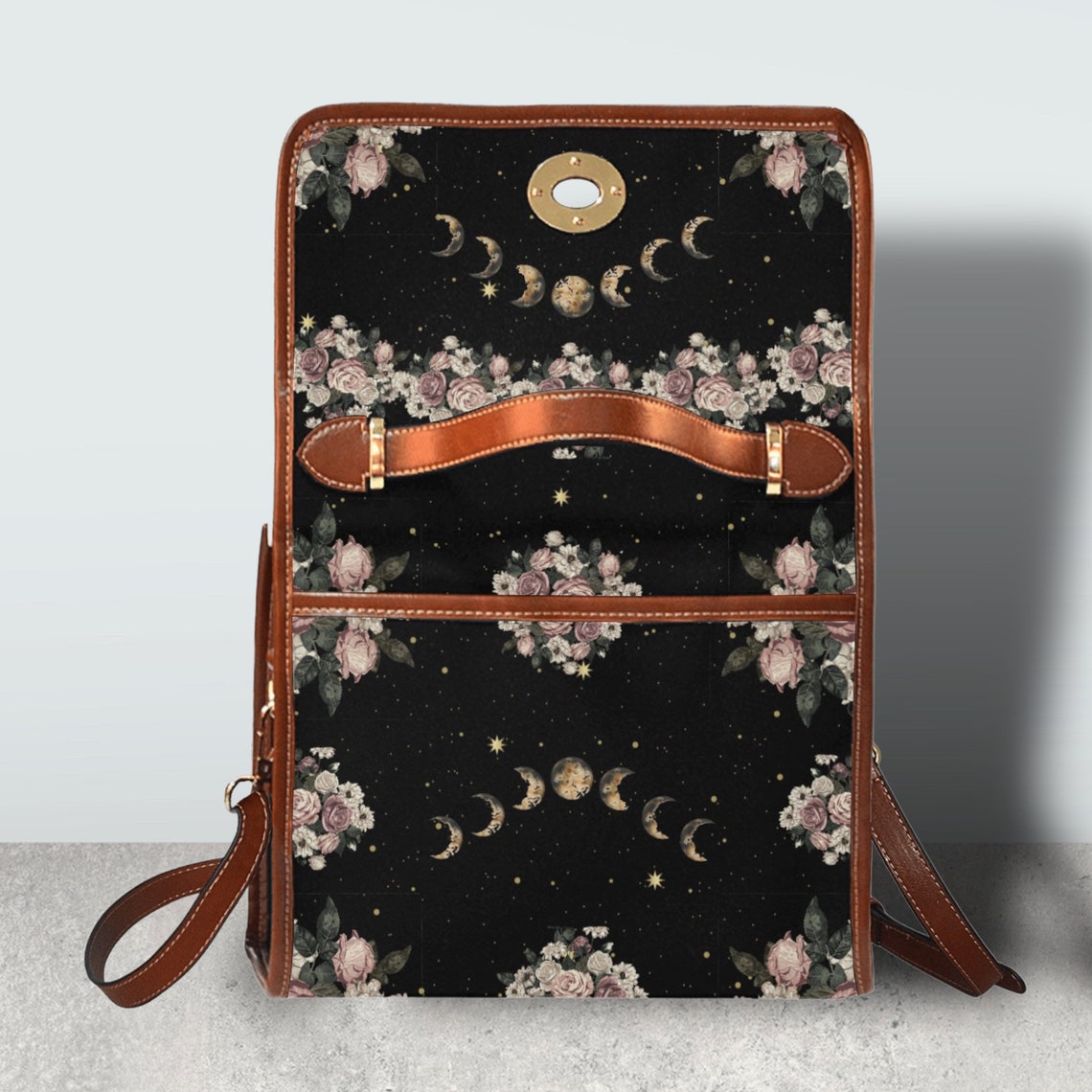 Cottagecore Witch Canvas Satchel Bag Cute Women Rose Moon - Etsy