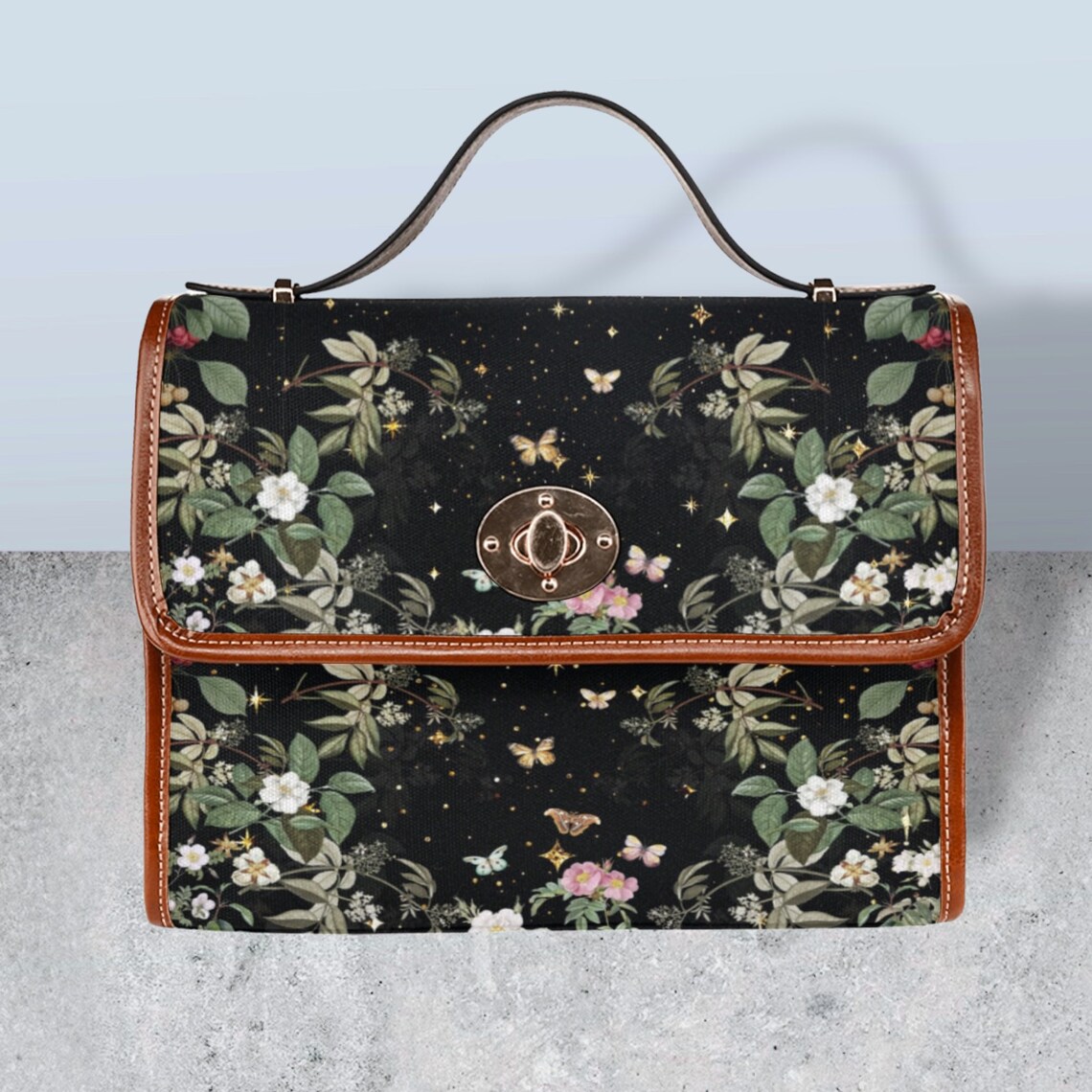 Cottagecore Green Canvas Satchel Bag Cute Women Nature - Etsy