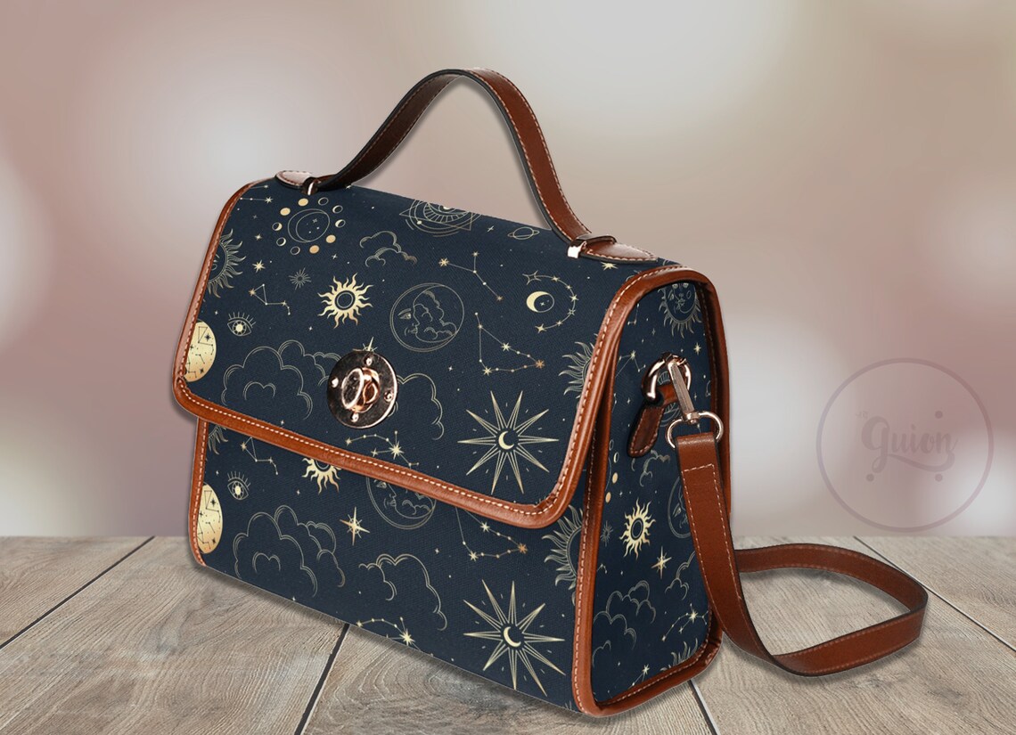 Cottagecore Witch Canvas Satchel Bag Cute Women Rose Moon - Etsy