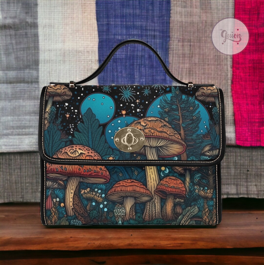 Cottagecore Witch Canvas Satchel Bag Cute Women Mushroom - Etsy