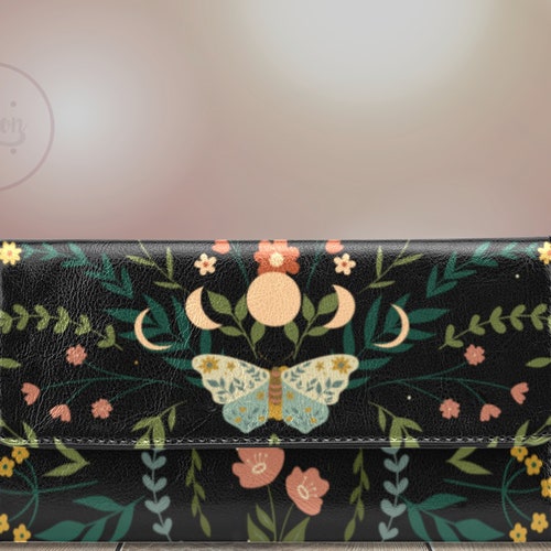 Constellations Moon Phases Celestial Trifold Wallet Cute - Etsy