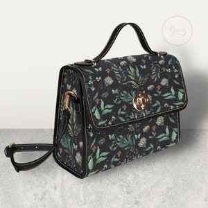 Mystical Witch Mini Messenger Bag, Mushroom Forest Dark Academia Black ...
