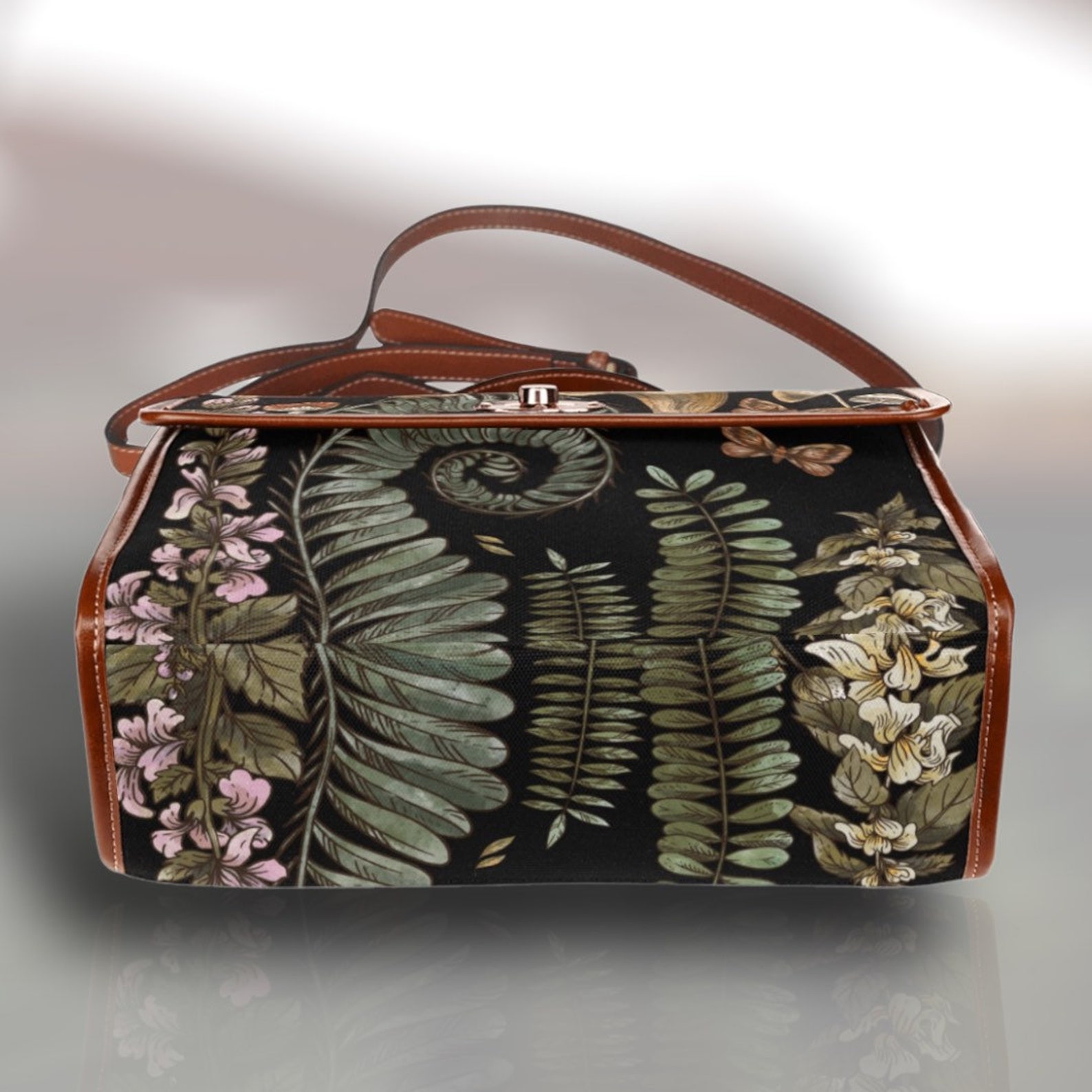 Green Mushroom Cottagecore Canvas Satchel Bag Cottagecore - Etsy