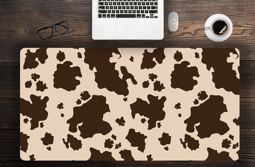 Aesthetic Cow Print Desk Mat, Extra Large Desk Mat With Multiple Size ...